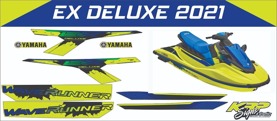 YAMAHA WAVERUNNER EX Deluxe 2021 Graphics / Decal / Sticker Kit Blue ...