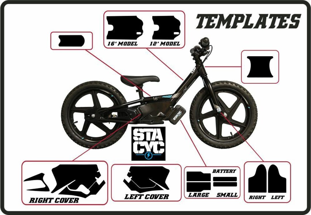 STACYC BIKE 2018 / 2019 Graphics Vector Template 1:1 Customizable - Etsy