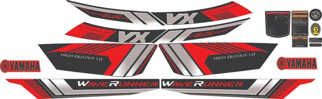 YAMAHA WAVERUNNER VX Deluxe Ho 1.0 2017 Graphics / Decal / Sticker Kit ...