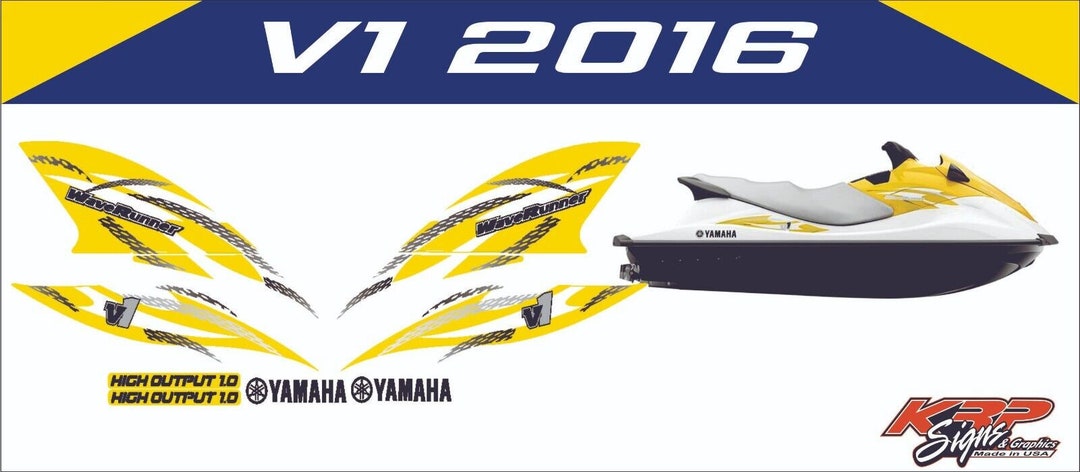 YAMAHA WAVERUNNER V1 2015 - 2016 (yellow) Graphics / Decal / Sticker ...