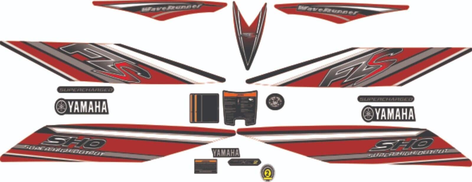 YAMAHA WAVERUNNER FZS Sho 2009 Graphics / Decal / Sticker Kit Red - Etsy