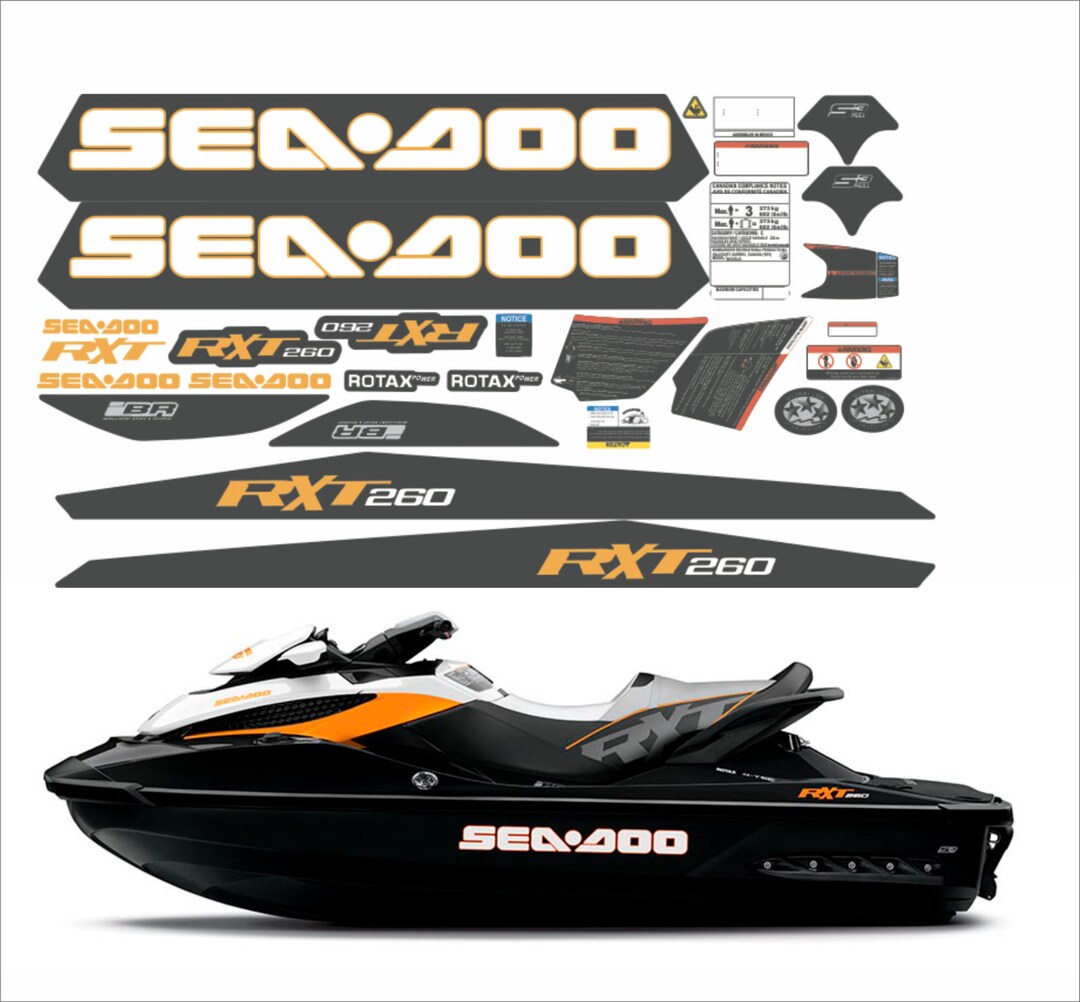 SEADOO RXT 260 2012 Graphics / Decal / Sticker Kit - Etsy