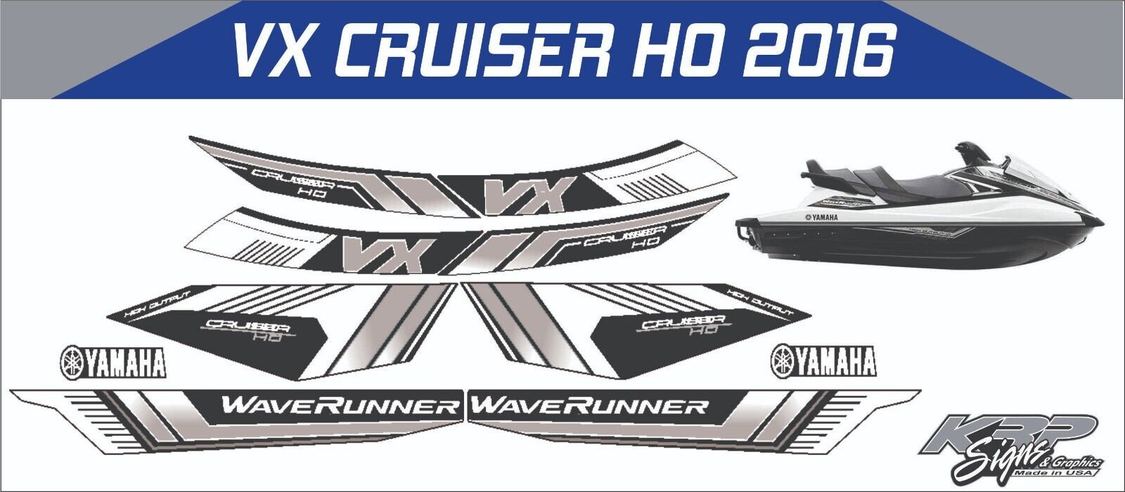 YAMAHA WAVERUNNER VX Cruiser Ho 2016 Graphics / Decal / Sticker Kit ...