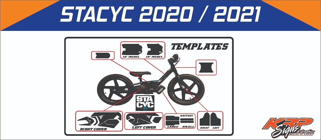 STACYC BIKE 2020 / 2021 Graphics Vector Template 1:1 Customizable EPS ...