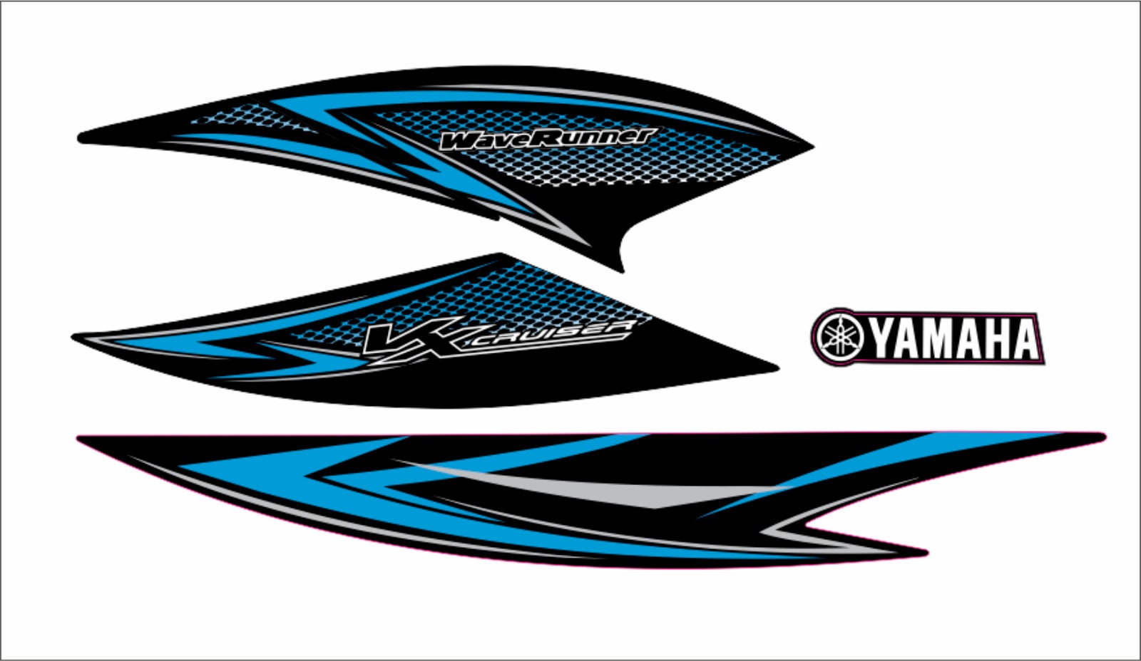 YAMAHA WAVERUNNER VX Cruiser 2014 Graphics / Decal / Sticker Kit Blk ...
