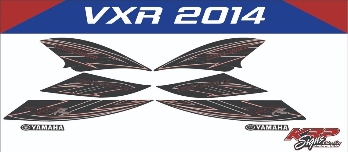 YAMAHA WAVERUNNER VXR Ho 1.8 2014 Graphics / Decal / Sticker Kit Black ...