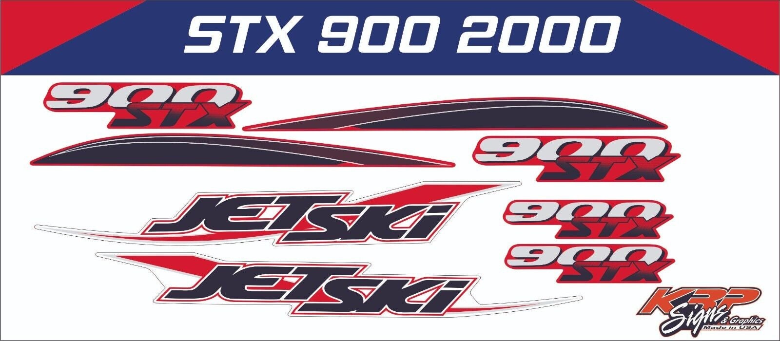 KAWASAKI STX 900 2000 Graphics / Decal / Sticker Kit CUSTOM Red - Etsy