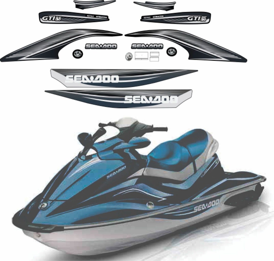 SEADOO GTI SE 130 2009 Graphics / Decal / Sticker Kit Blue & Grey - Etsy