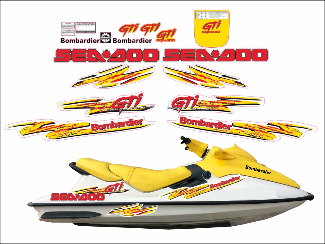 SEADOO GTI 1997 Graphics / Decal / Sticker Kit Red - Etsy
