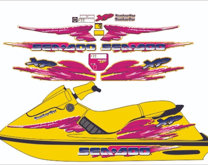 SEADOO RXT X Rs 300 2019 Graphics / Decal / Sticker Kit Yellow & Black ...