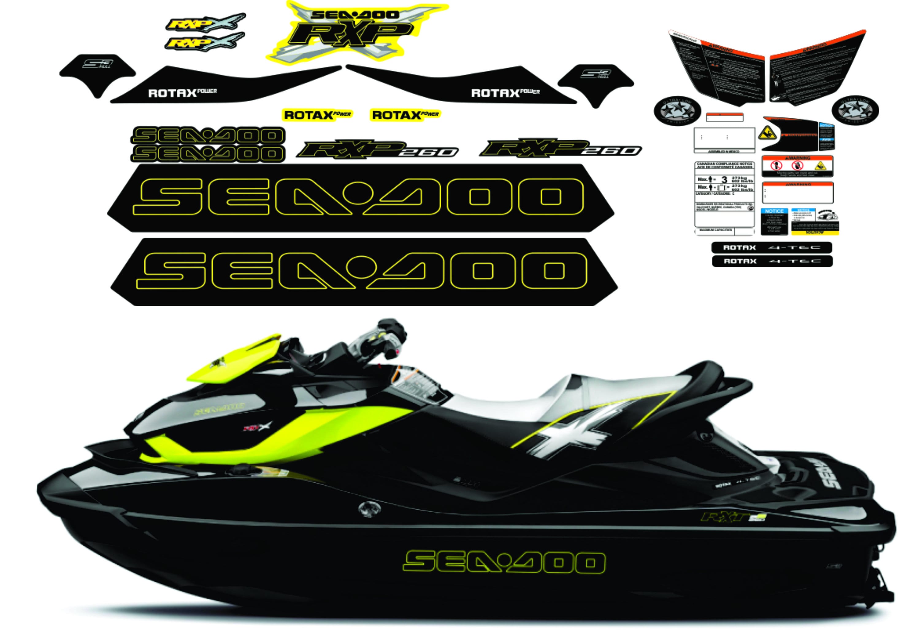 Seadoo RXP-X 260 2013 Graphics / Decal / Sticker Kit - Etsy
