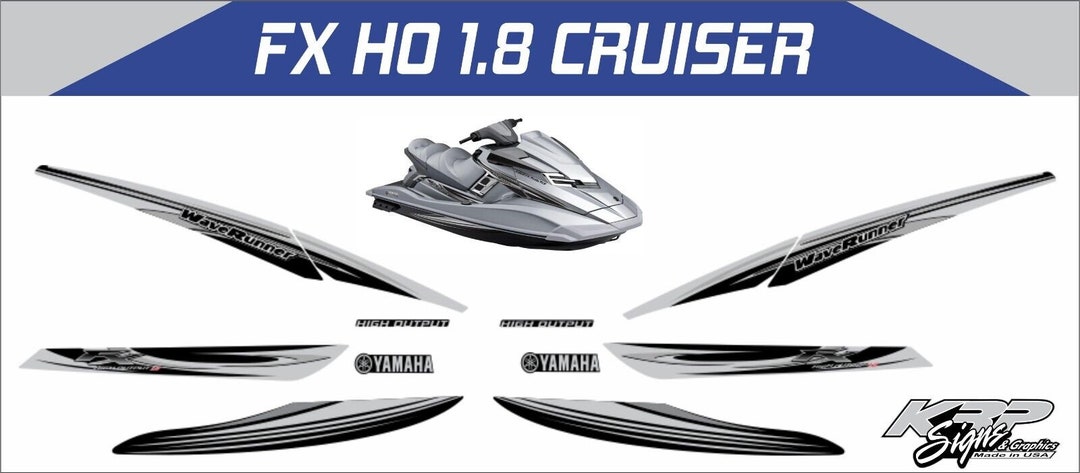 YAMAHA WAVERUNNER FX Ho 1.8 2013 Graphics / Decal / Sticker Kit Black ...