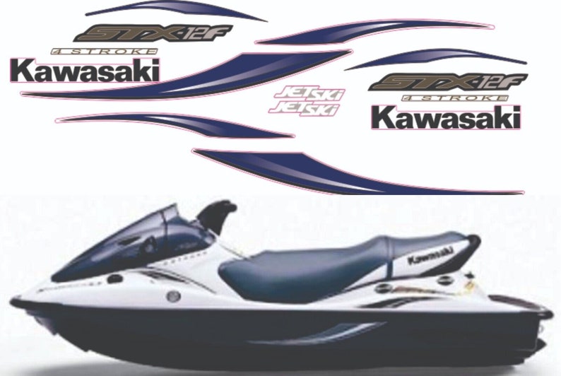 KAWASAKI STX 12F 2003 Graphics / Decal / Sticker Kit Custom Blue - Etsy