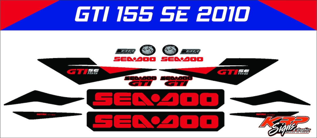Seadoo GTI SE 155 2010 Red Decal Graphics / Decal / Sticker Kit - Etsy