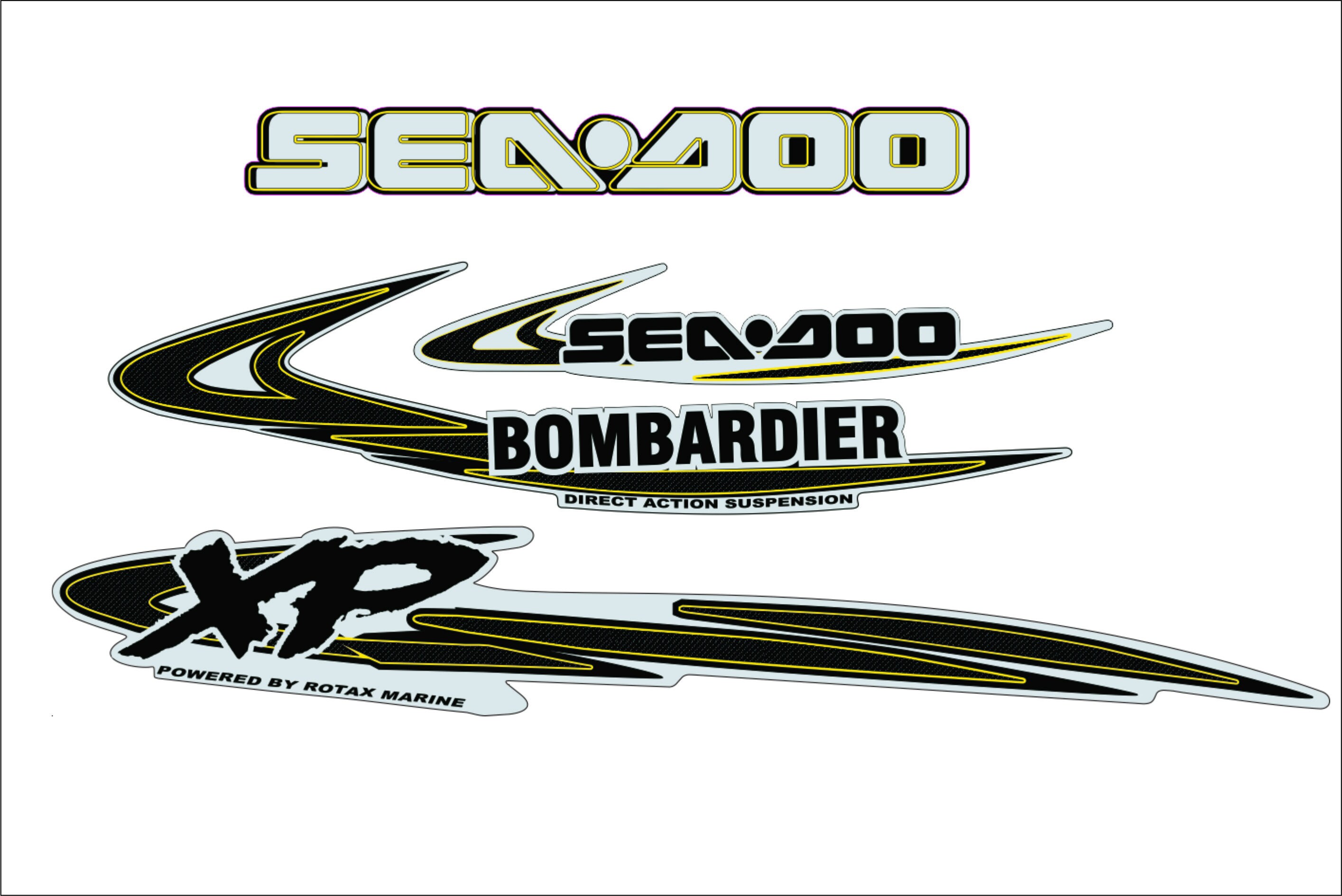Seadoo XP 1998 Black Graphics / Decal / Sticker Kit - Etsy