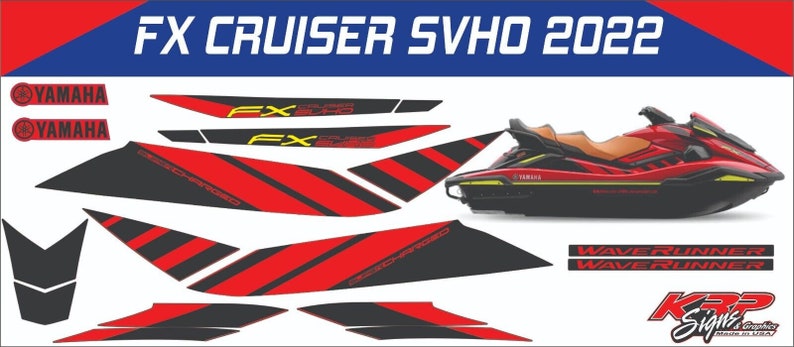 YAMAHA WAVERUNNER FX Cruiser Svho 2022 Graphics / Decal / Sticker Kit ...