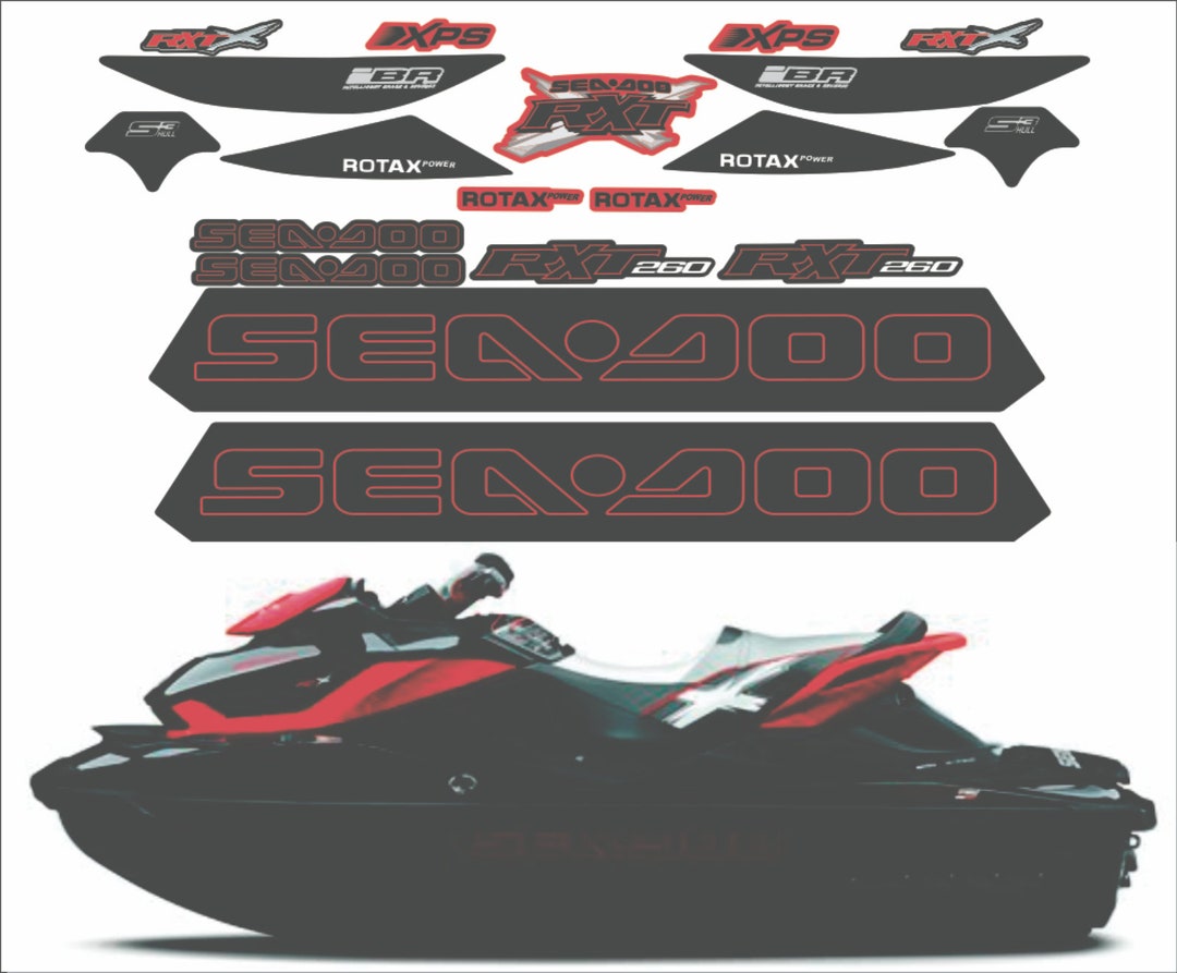 SEADOO RXT X 260 2013 Graphics / Decal / Sticker Kit Red Blk - Etsy