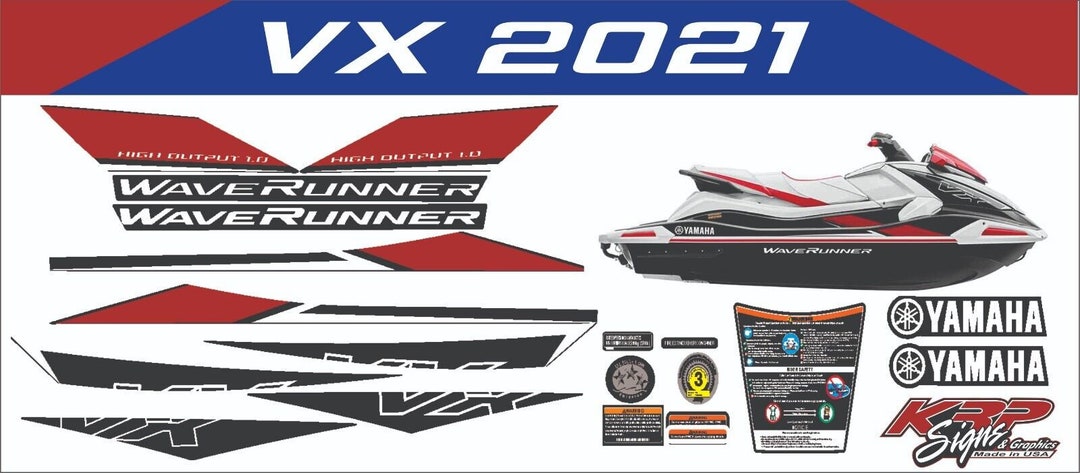 YAMAHA WAVERUNNER VX 2021 Graphics / Decal / Sticker Kit Red Custom - Etsy