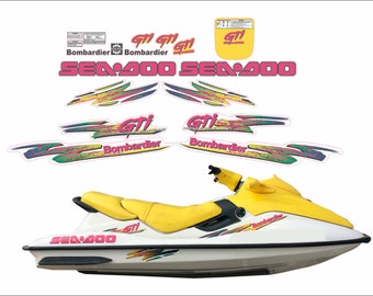 SEADOO GTI 1998 / 99 Graphics / Decal / Sticker Kit CARBON Fiber Print ...