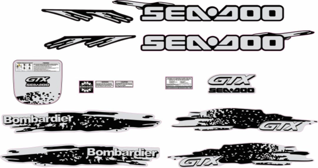 SEADOO GTX 1996 Graphics / Decal / Sticker Kit CUSTOM Black & Grey - Etsy