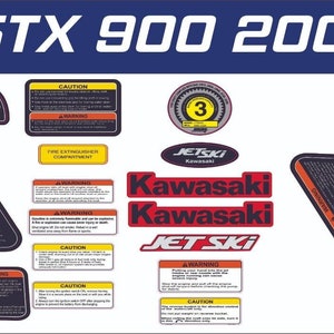 KAWASAKI STX 900 2000 Graphics / Decal / Sticker Kit CUSTOM Red - Etsy