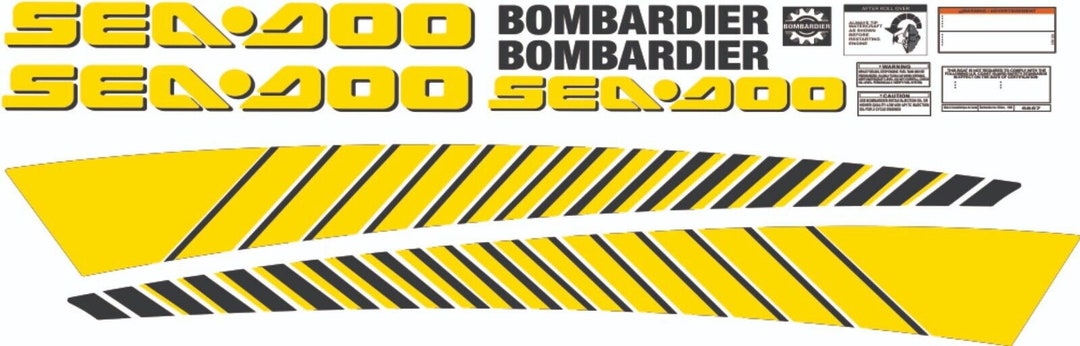 SEADOO SP 1990 Graphics / Decal / Sticker Kit CUSTOM Yellow & Black - Etsy