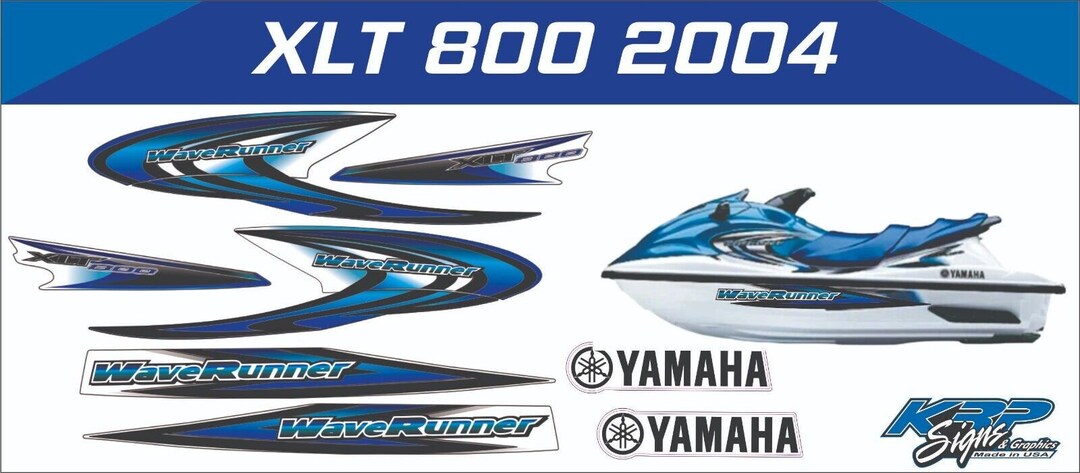 YAMAHA WAVERUNNER XLT 800 2004 Graphics / Decal / Sticker Kit Custom ...