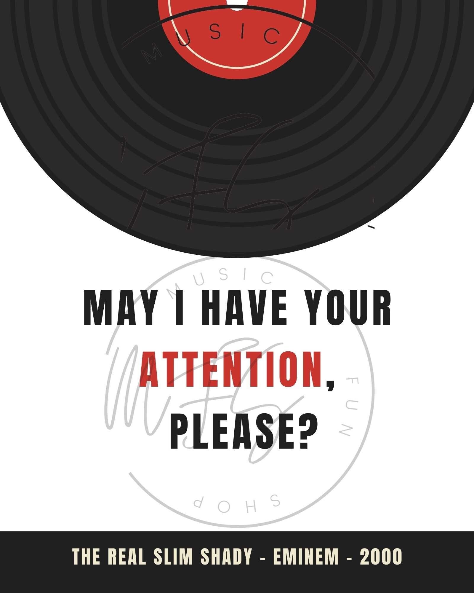 The Real Slim Shady Lyrics Print Eminem Typography Wall - Etsy