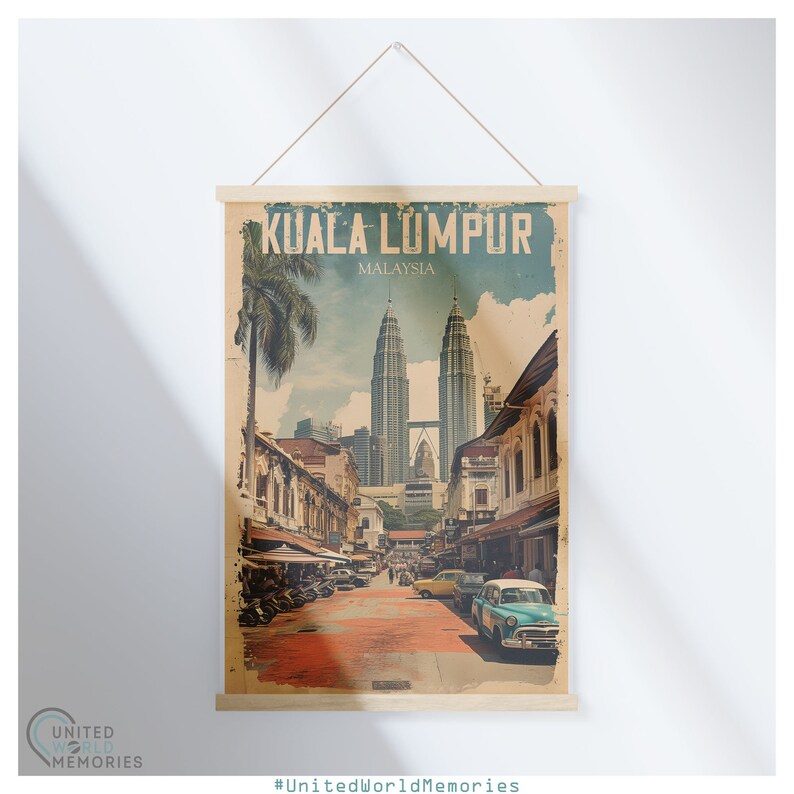 Kuala Lumpur Vintage Malaysian Charm Poster, Malaysia Art, Malaysia ...