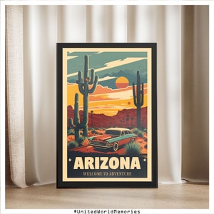 Arizona Travel Poster, Arizona Adventure Poster, Arizona Vintage Poster ...