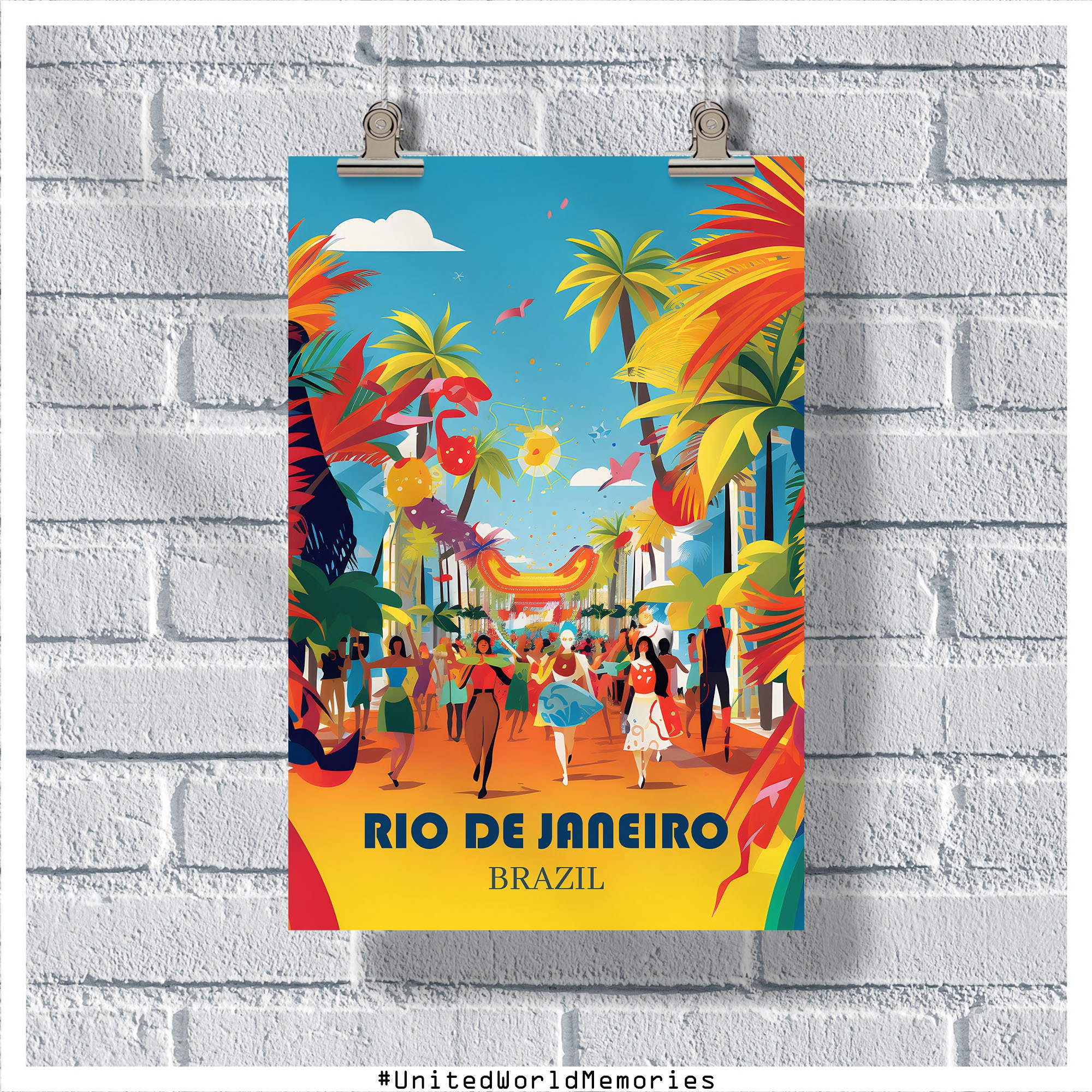Rio De Janeiro Brazil Samba Carnival Poster, Rio De Janeiro Travel ...