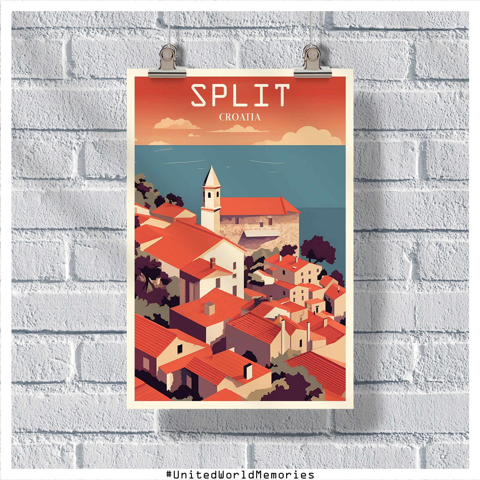 Split Travel Poster, Croatia Split Gift, Croatia Poster, Split Wall Art ...
