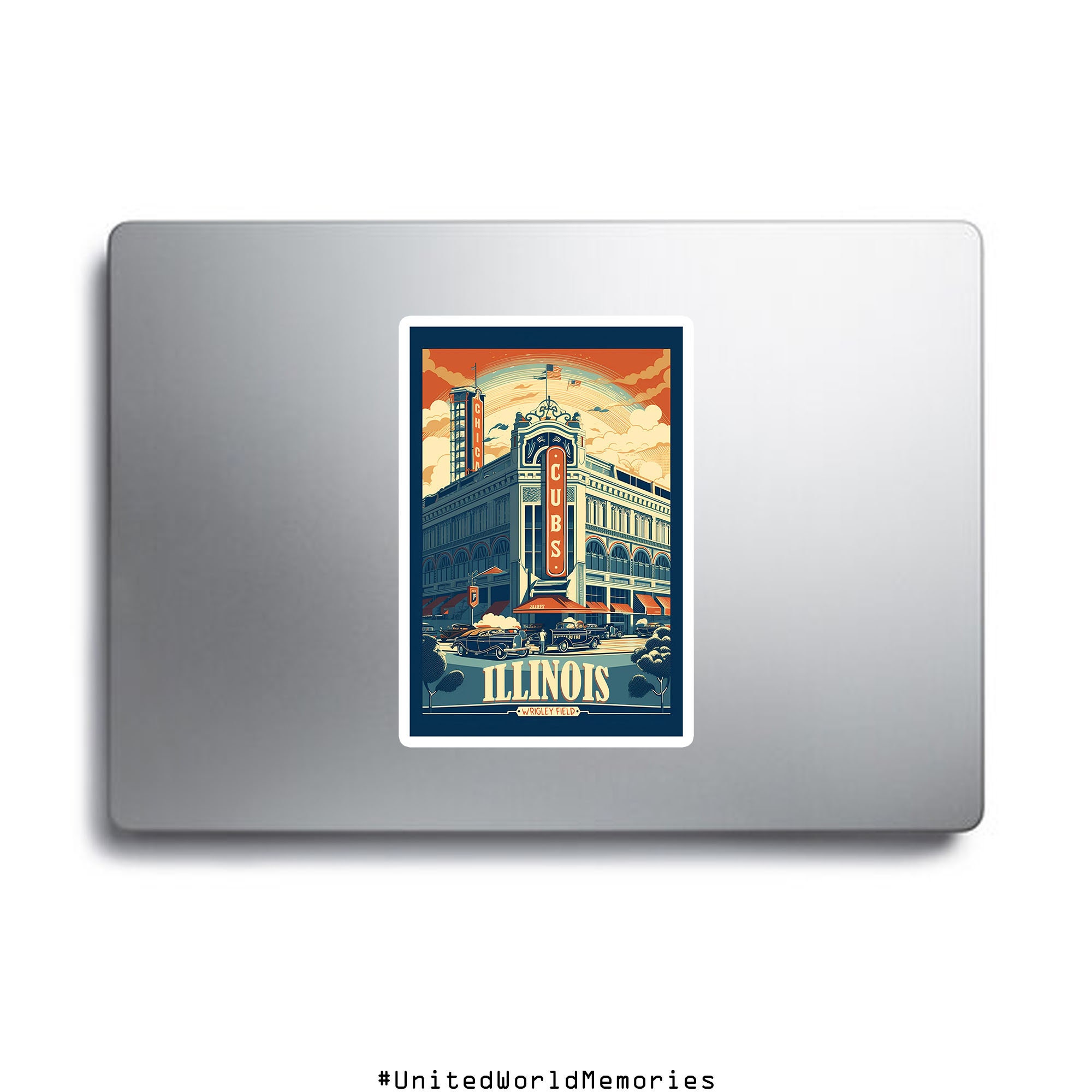 Illinois Travel Poster, Wrigley Fields Poster, Illinois Vintage Poster ...