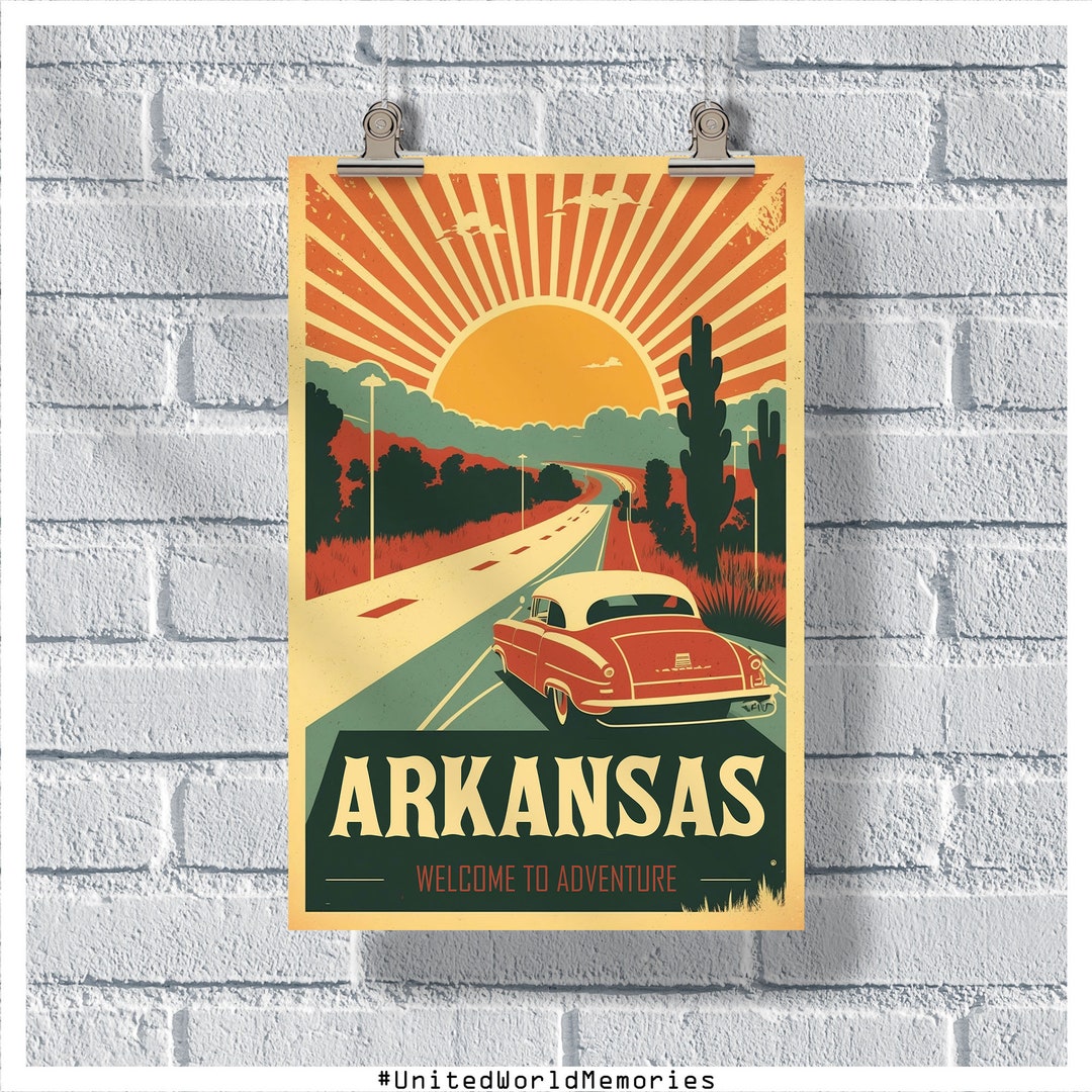 Arkansas Travel Poster, Welcome to Arkansas Poster, Arkansas Vintage ...