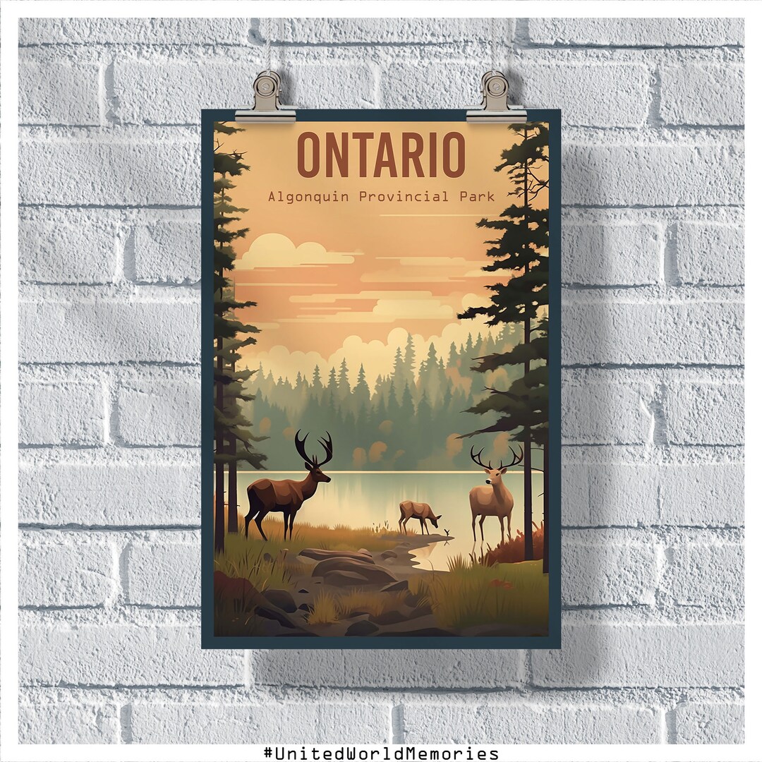 Ontario Travel Poster, Algonquin Provincial Park Poster, Canada Poster ...