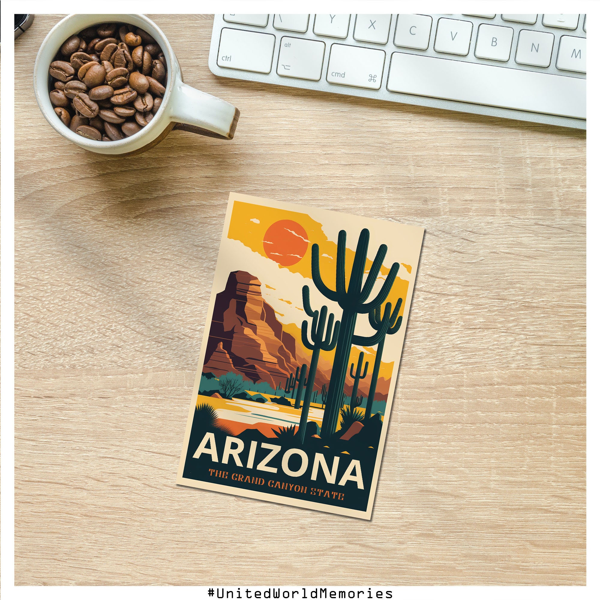 Arizona Travel Poster, the Grand Canyon State Poster, Arizona Vintage ...