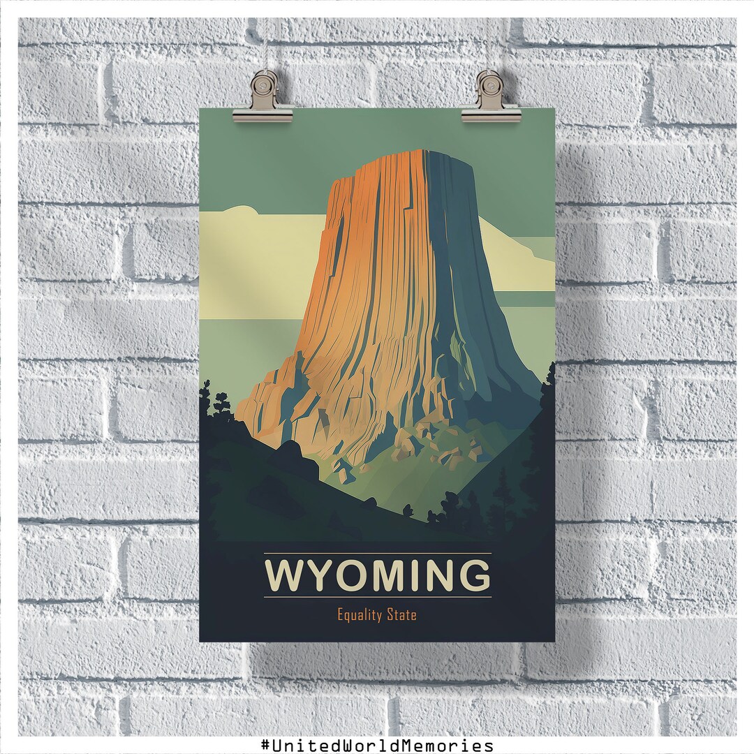 Wyoming Travel Poster, Equality State Poster, Wyoming Vintage Poster ...