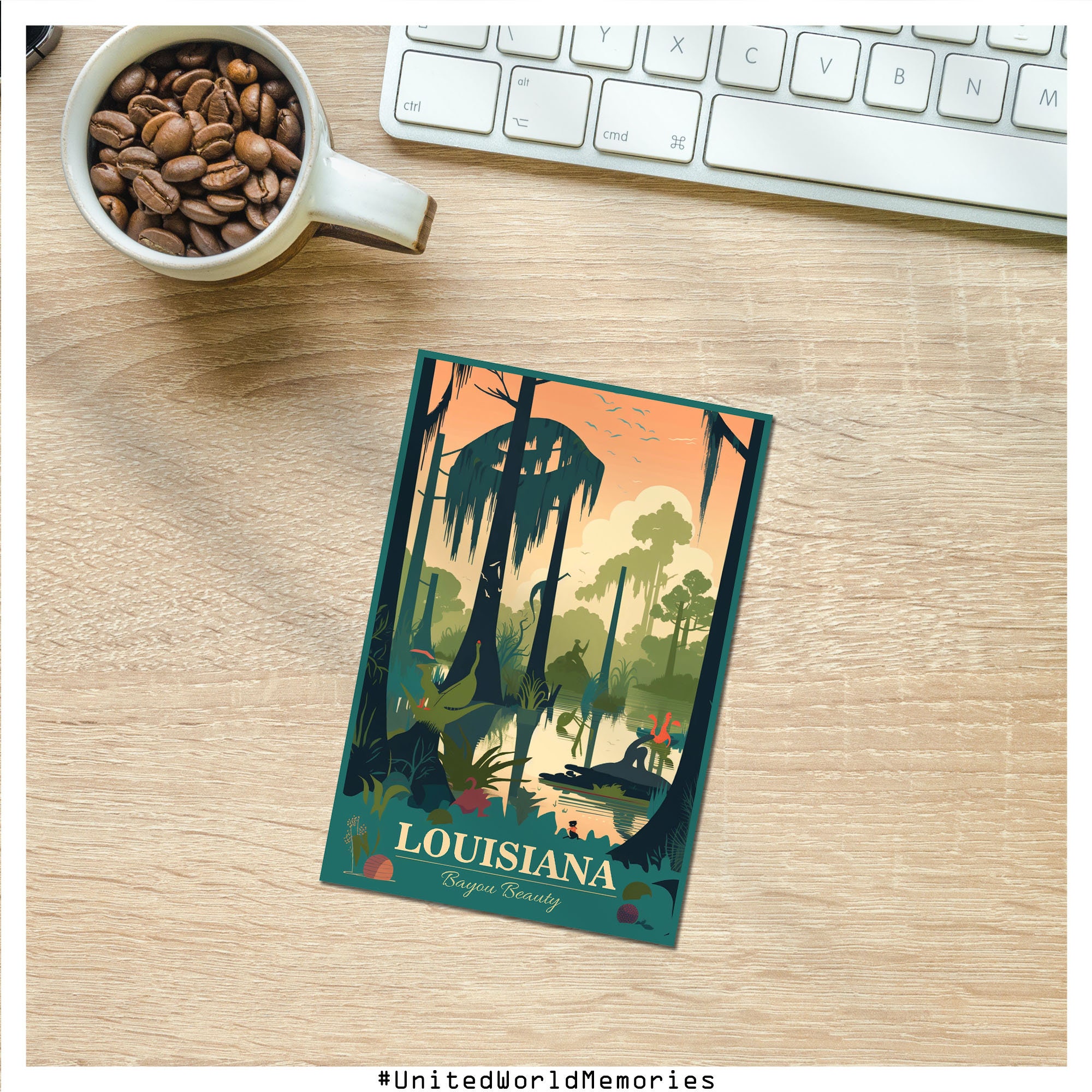 Louisiana Travel Poster, Bayou Beauty Poster,louisiana Vintage Poster ...