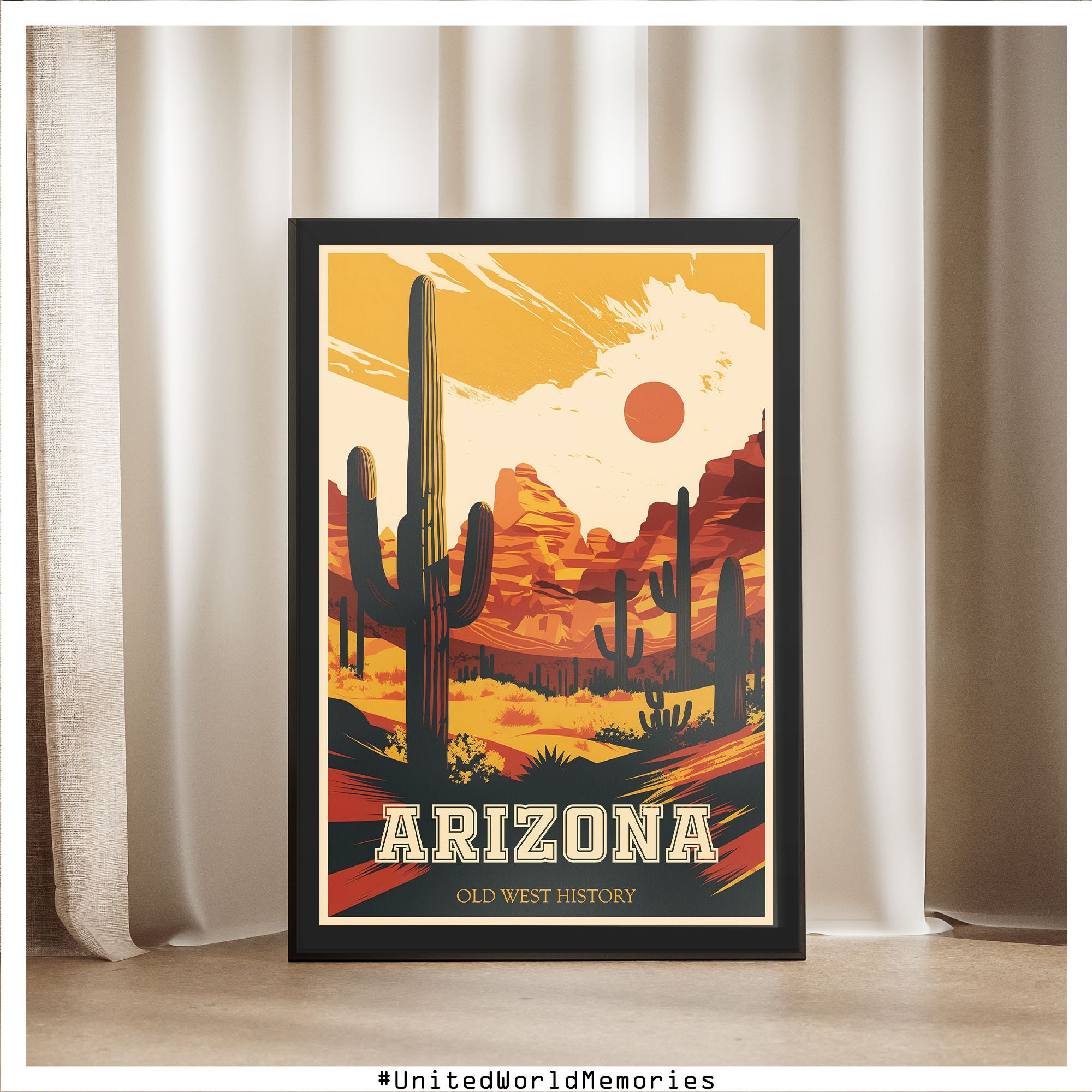 Arizona Travel Poster, Old West History Poster, Arizona Vintage Poster ...