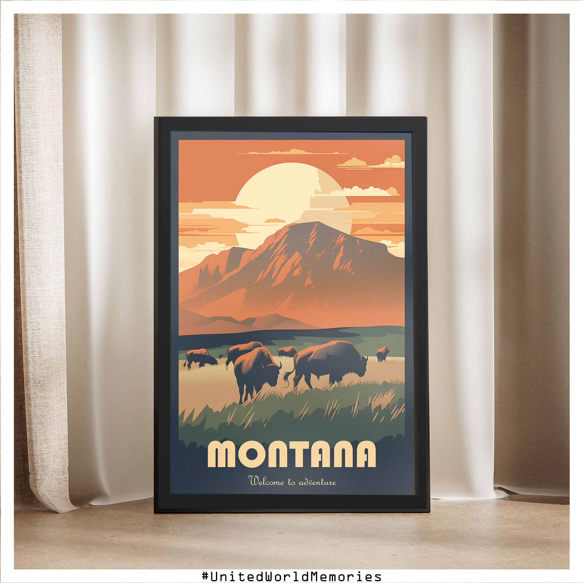 Montana Travel Poster, Welcome to Montana Poster, Montana Vintage ...