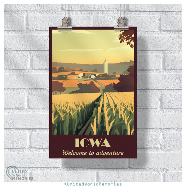 Iowa Poster - Etsy