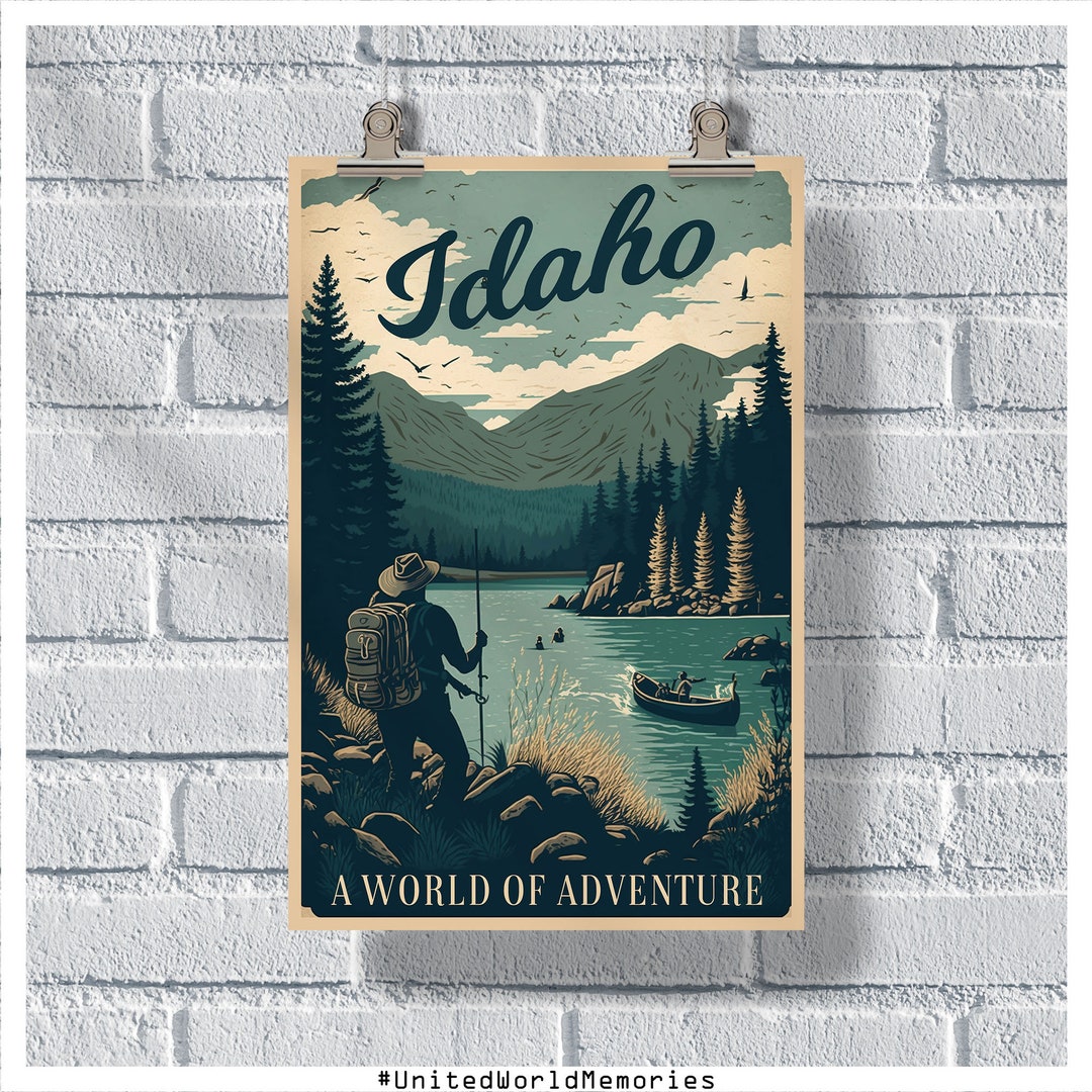Idaho Travel Poster, Idaho Poster, Idaho Vintage Poster, Wall Decor ...