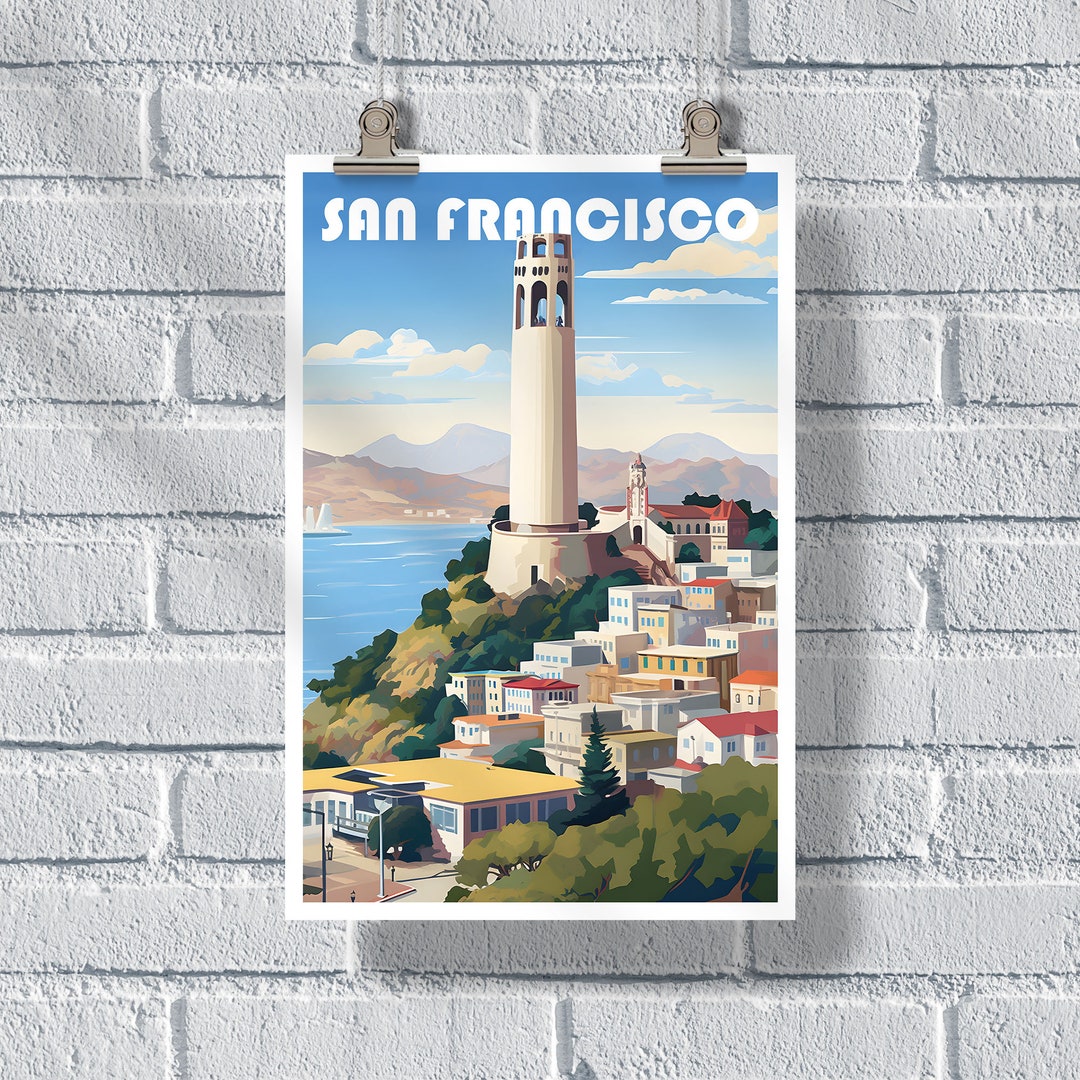 San Francisco Coit Tower Travel Poster, United States Poster, San ...