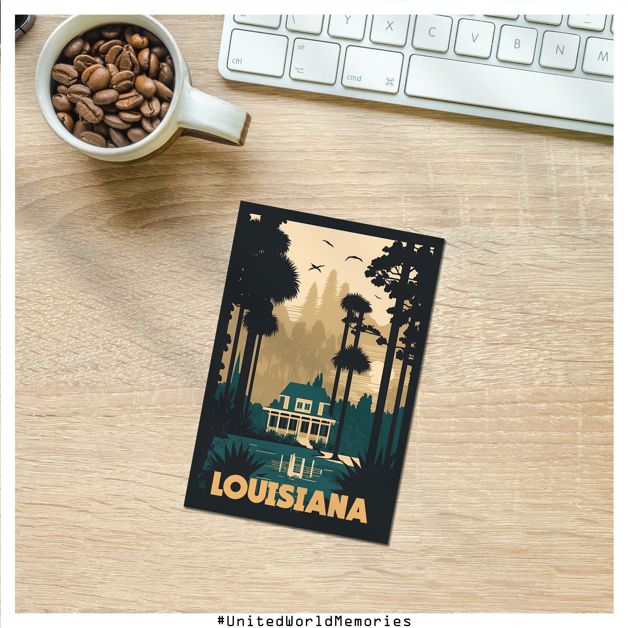 Louisiana Travel Poster, Pelican State Poster, Louisiana Vintage Poster ...