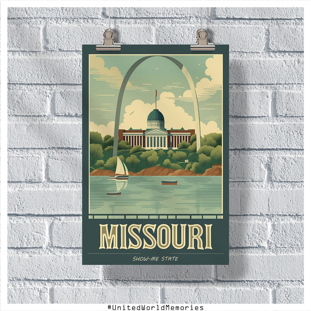 Missouri Travel Poster, Show-me State Poster, Missouri Vintage Poster ...