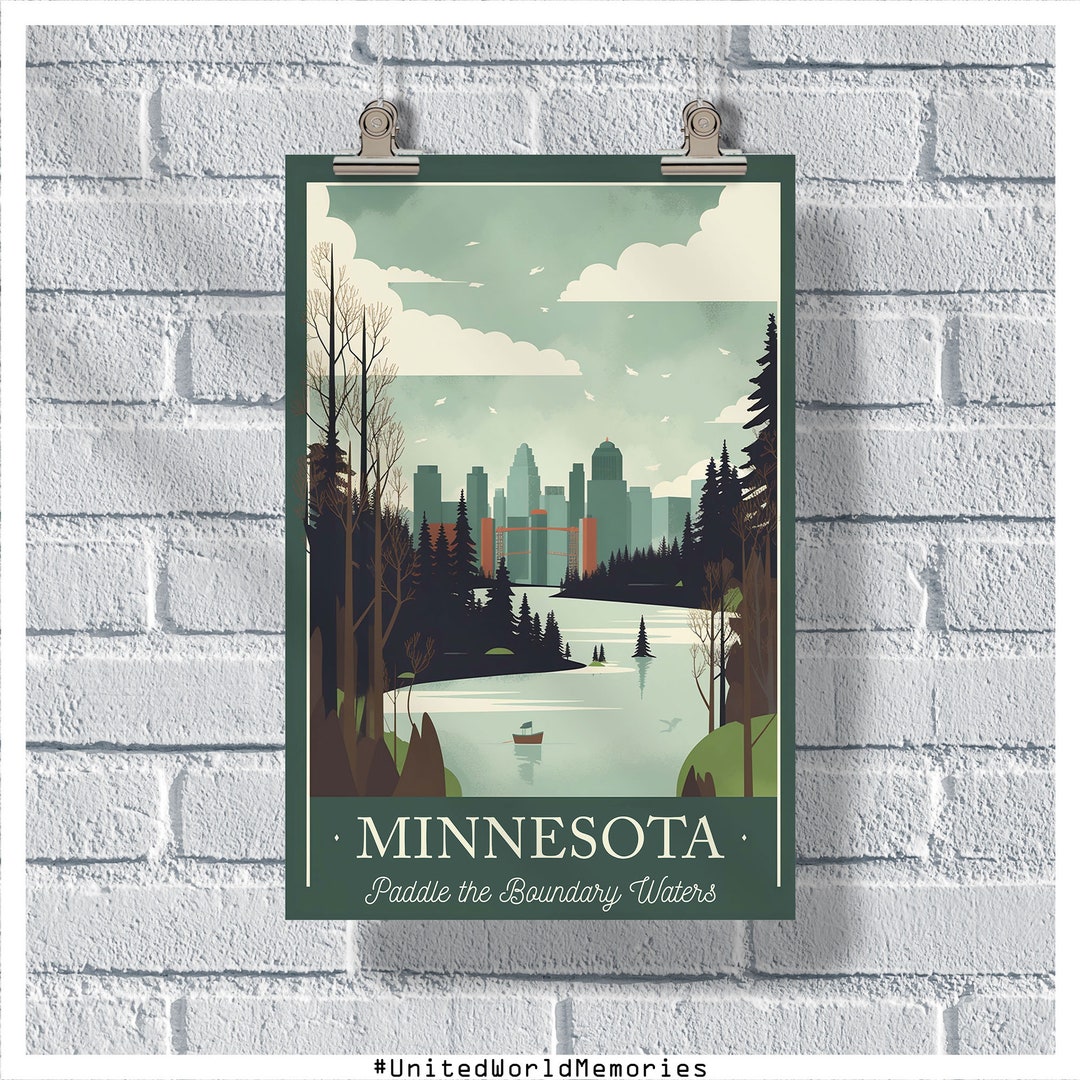 Minnesota Travel Poster, Minnesota Poster, Minnesota Vintage Poster ...