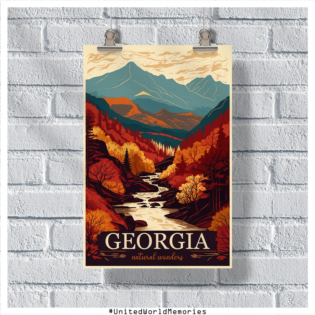 Georgia Travel Poster, Georgia Poster, Georgia Vintage Poster, Georgia ...