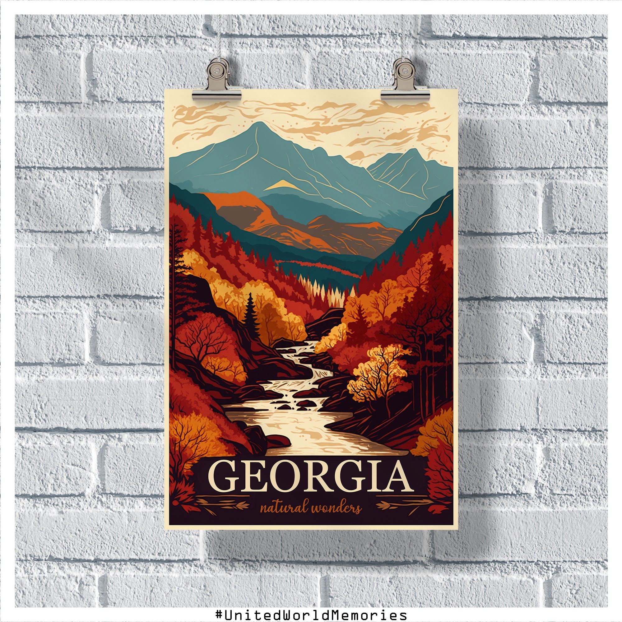 Georgia Travel Poster, Georgia Poster, Georgia Vintage Poster, Georgia ...