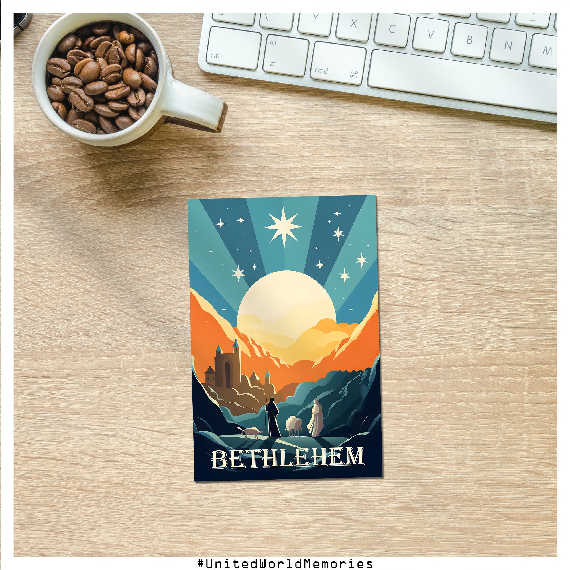Star of Bethlehem Poster, Nativity Scene Poster, Bethlehem Travel ...
