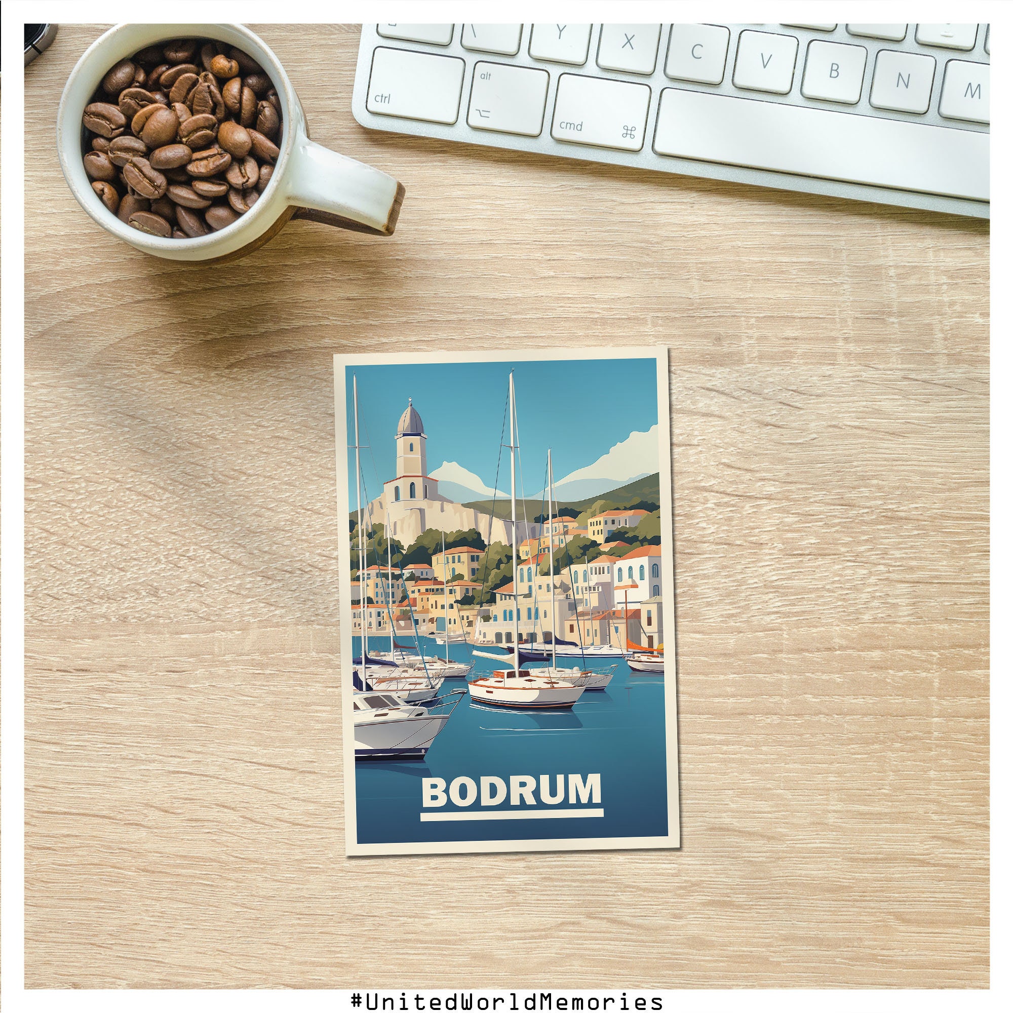 Bodrum Travel Poster, Bodrum Yalikavak Marina Poster, Turkey Poster ...